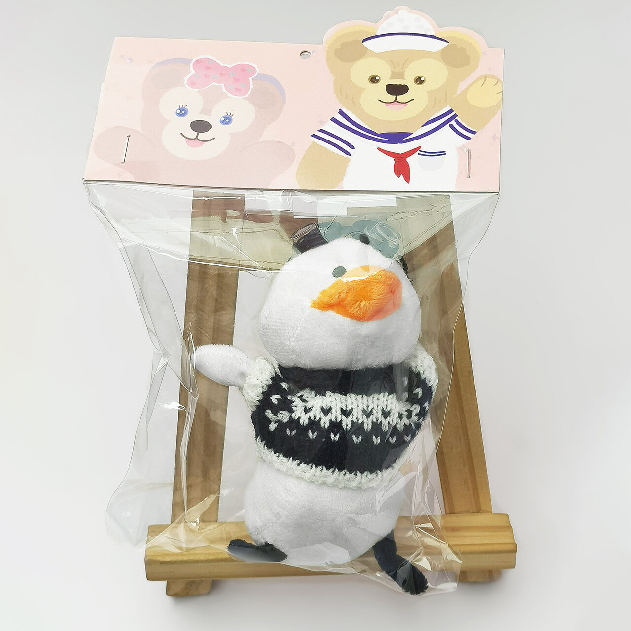 Милый плюшевый брелок-утенок для сумок, одежды и аксессуаров, игрушка для школьников. Одно кольцо, черная одежда, утка