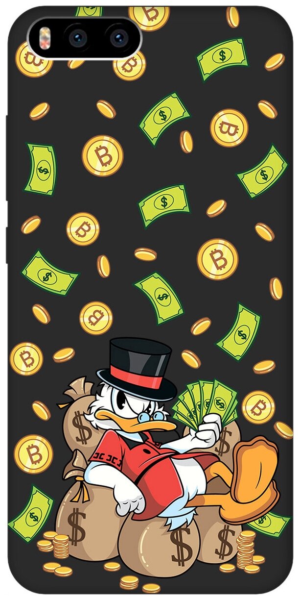 Матовый чехол Rich Scrooge для Xiaomi Mi 6 / Сяоми Ми 6 с 3D эффектом черный