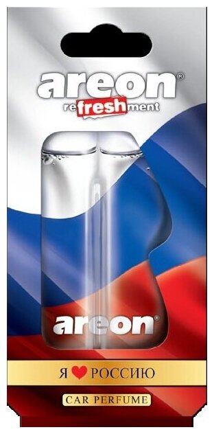 Ароматизатор на зеркало Areon Refreshment гелевый Я люблю Россию Summer Dream летняя мечта
