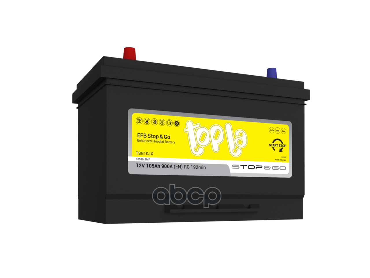 Аккумулятор TOPLA EFB Stop&Go 105 А/ч прямой L+ 306x173x221 D31 EN 900 А Topla арт. 1031504