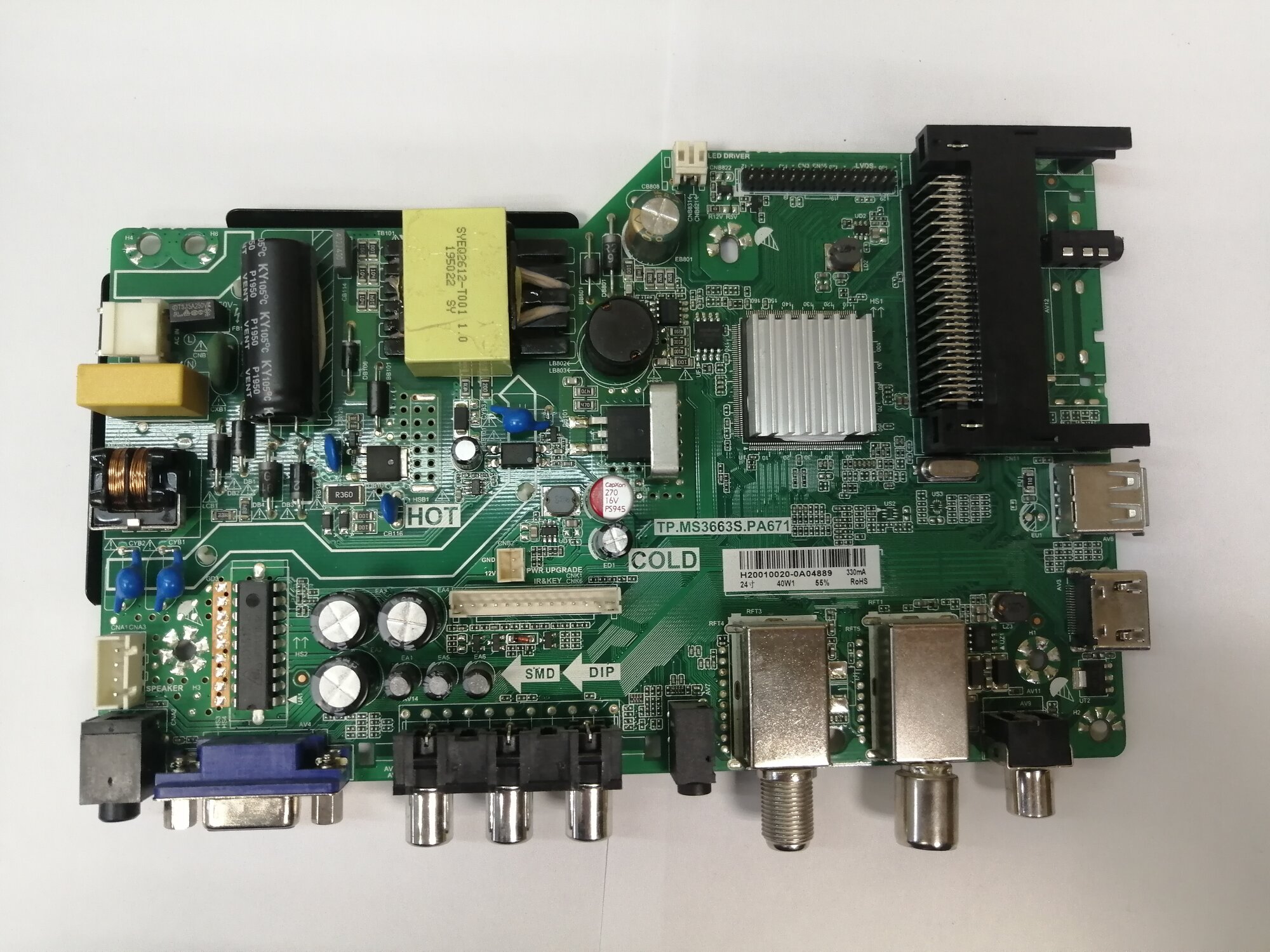 MainBoard (TP.MS3663S.PA671) для телевизора Витязь 24LH0201 Б/У с разбора