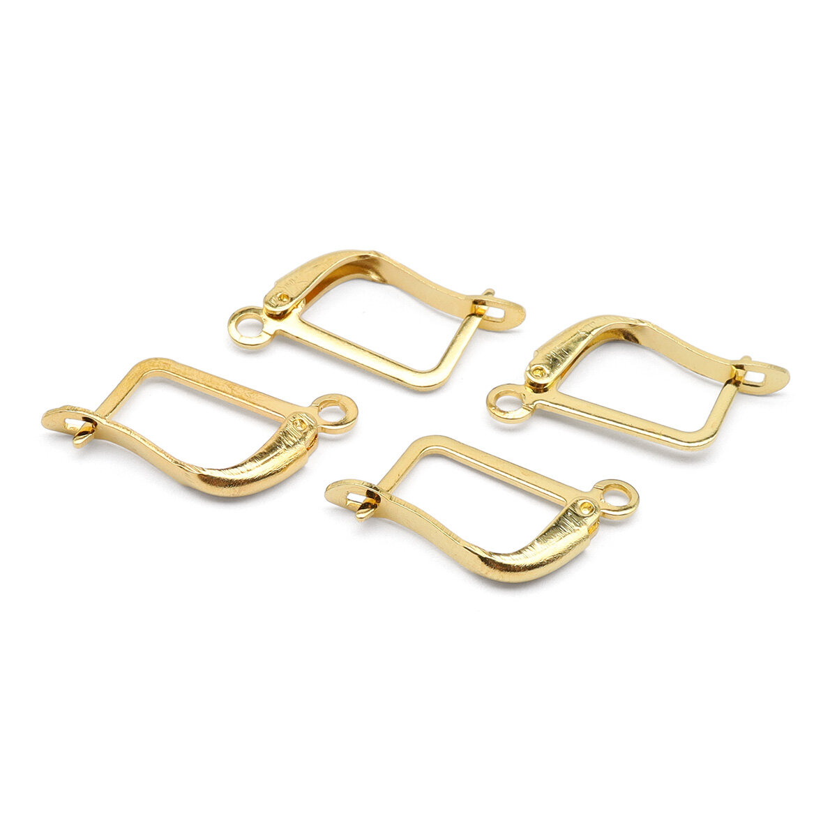 Швензы для сережек с английским замком, 13,5 мм, цвет золотистый, 4 шт
