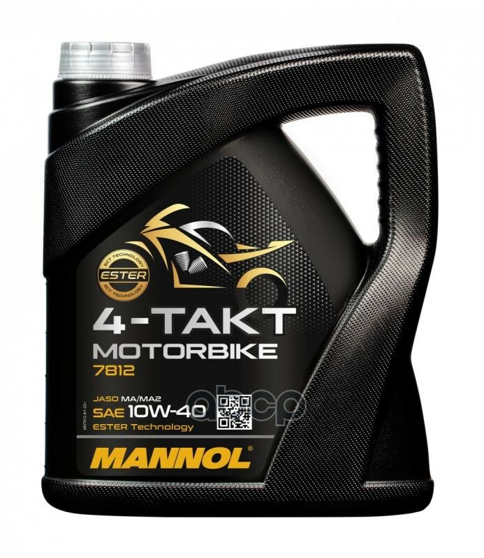 7812 MANNOL 4-TAKT MOTORBIKE 10W40 4 л. Синтетическое моторное масло для мотоциклов 10W-40 MANNOL арт. MN7812-4