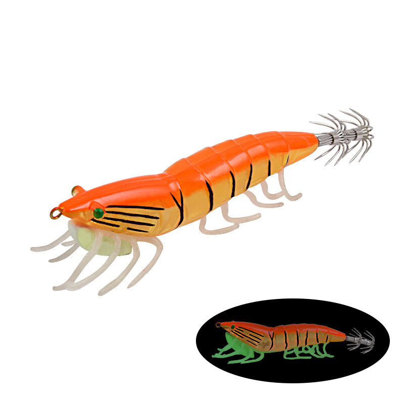 Приманка Luya, имитация креветки, светящаяся, с взрывным крючком, 11.7 см, 20.5 г