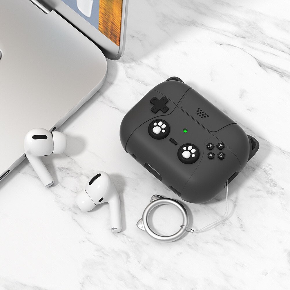 Чехол силиконовый для наушников Cat Game Apple AirPods 4, черный