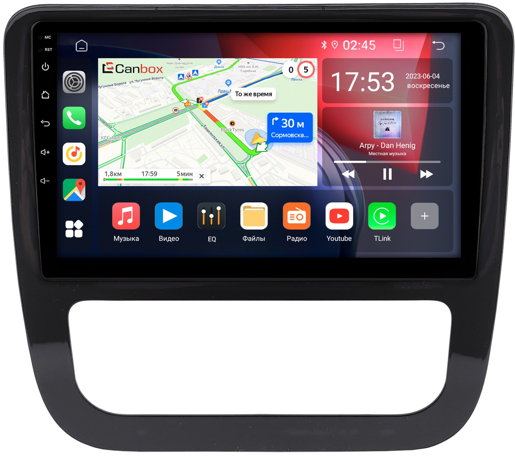 Штатная магнитола Volkswagen Scirocco 2008-2014 (глянцевая) Canbox GTR9-3213 4/64 Android 10 (IPS, DSP, CarPlay)