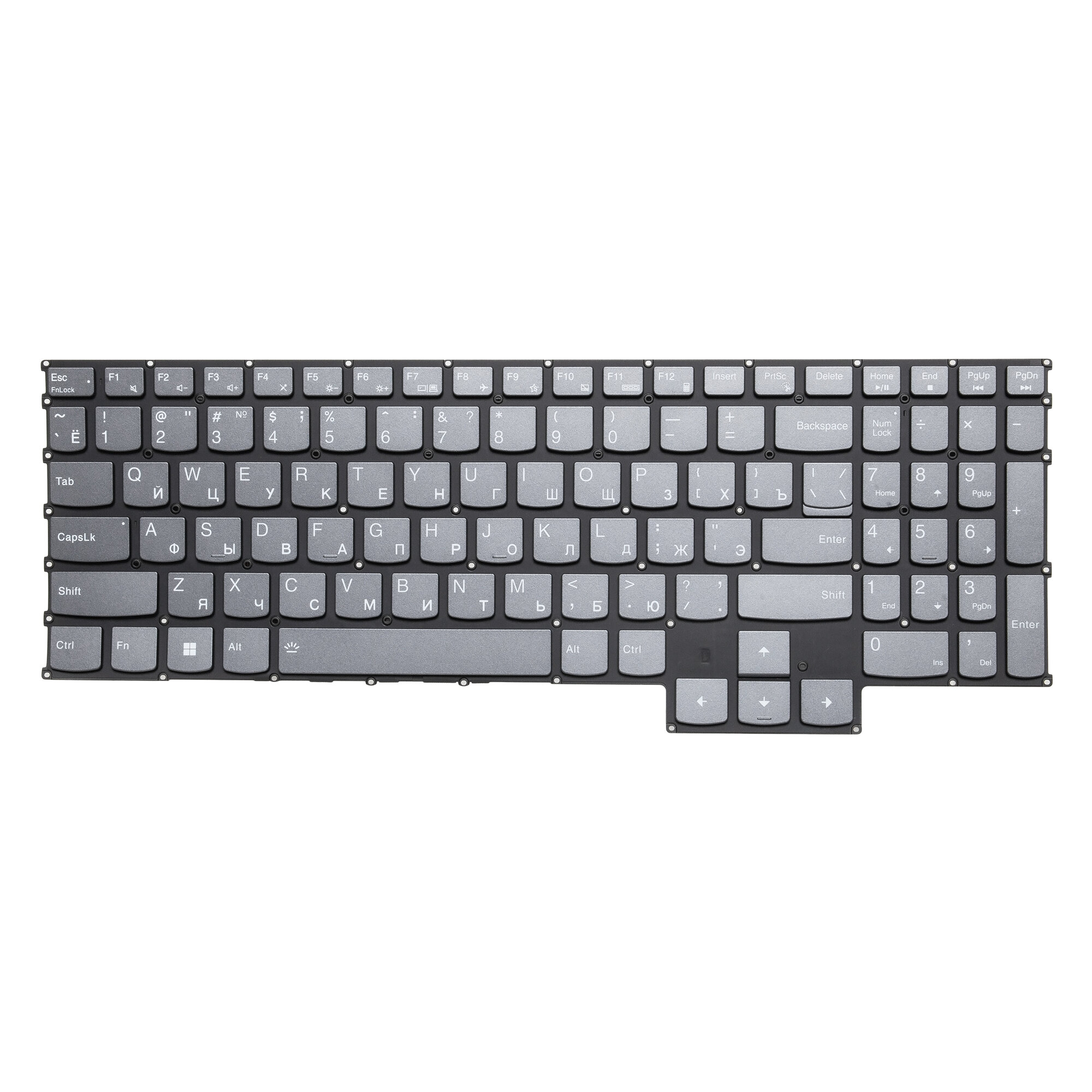Клавиатура с RGB подсветкой для ноутбука Lenovo LOQ 15IRH8 / LOQ 15APH8 / LOQ 16APH8 / LOQ 16IRH8 - серая