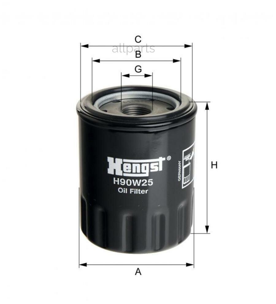 HENGST FILTER H90W25 Фильтр масляный