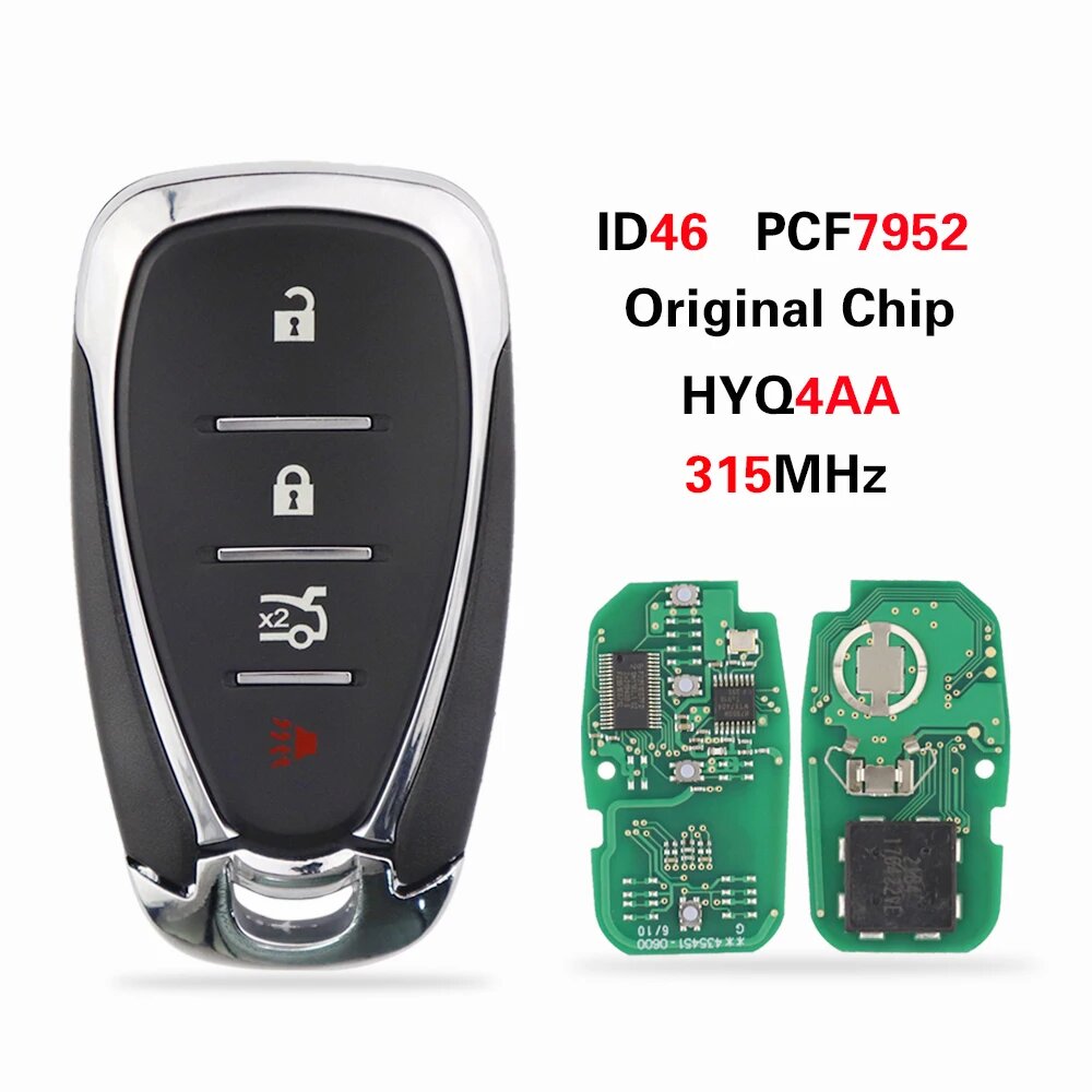 Автомобильный ключ для Chevrolet ID46 PCF7952 315MHz, Type 6