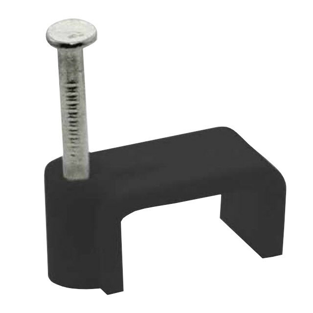 Скоба для крепления кабеля прямоугольная 4мм 20 штук черная