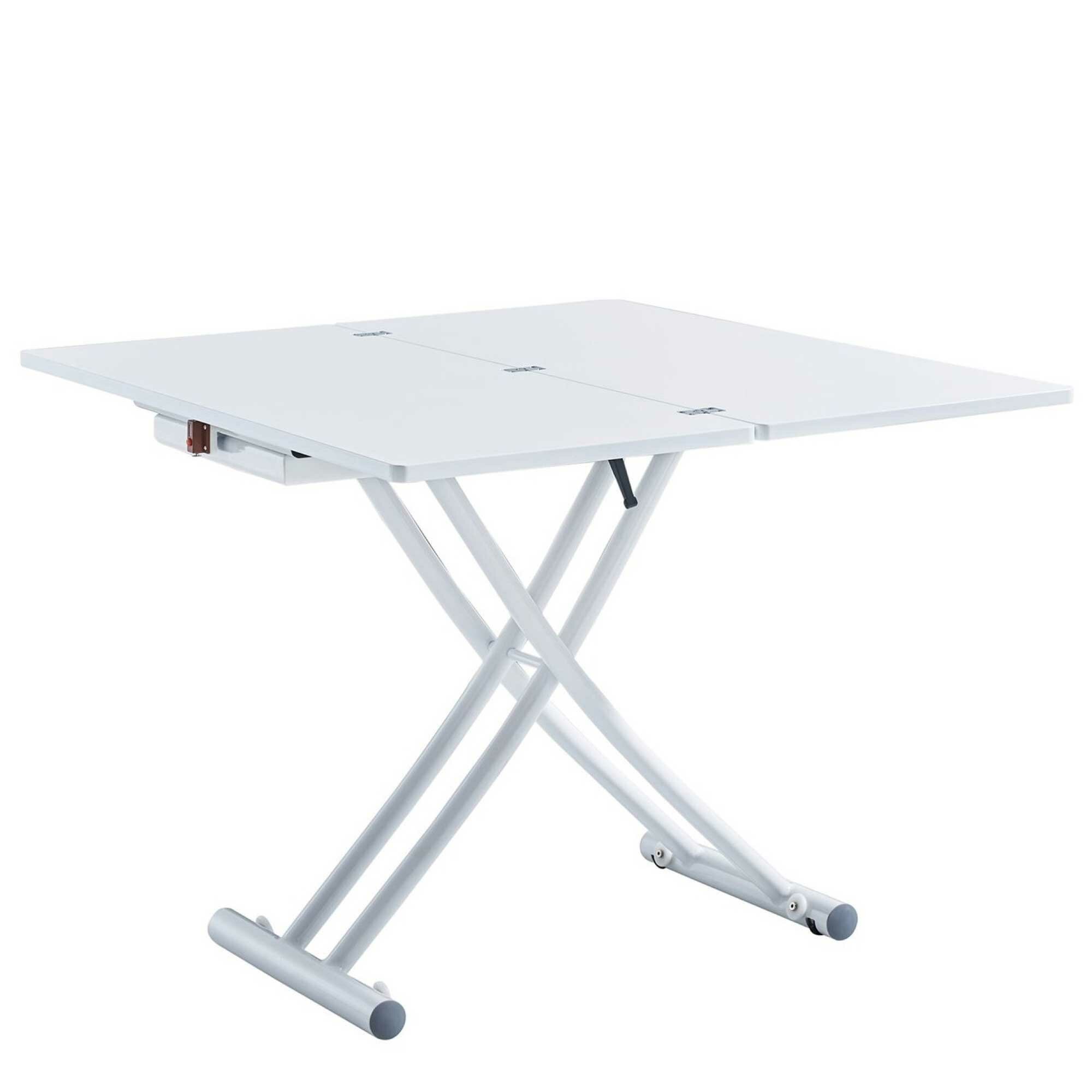 Стол B2442-2R M014+W023 ESF белый, металл и дерево, прямоугольная столешница, полозья