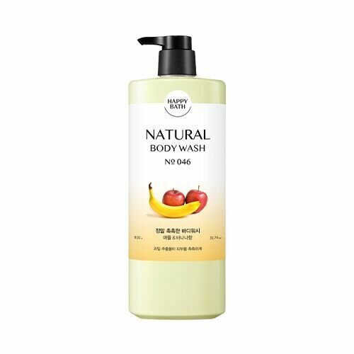 Гель для душа с экстрактом яблока и банана Happy Bath Natural Real Mositure Fruit Body Wash (900 мл)