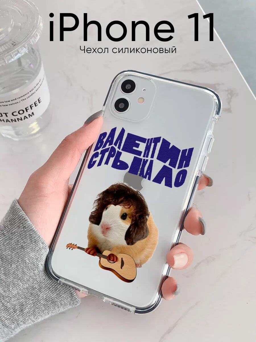 Силиконовый чехол на iPhone 11, Валентин Стрыкало, мем