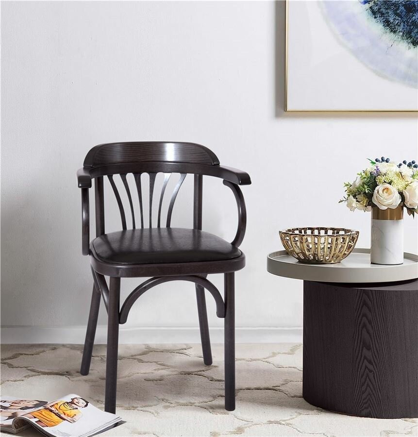 Стул Венский мягкий (венге, экокожа Черный)