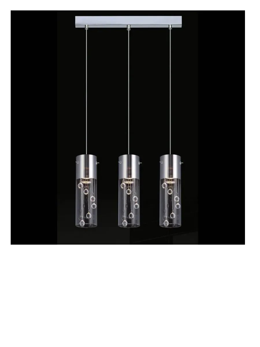 Подвесной светильник newrgy lighting 1835MDM/3, хром бриллиант, цоколь Е14, 60 Вт, свет нейтральный белый, для гостиной