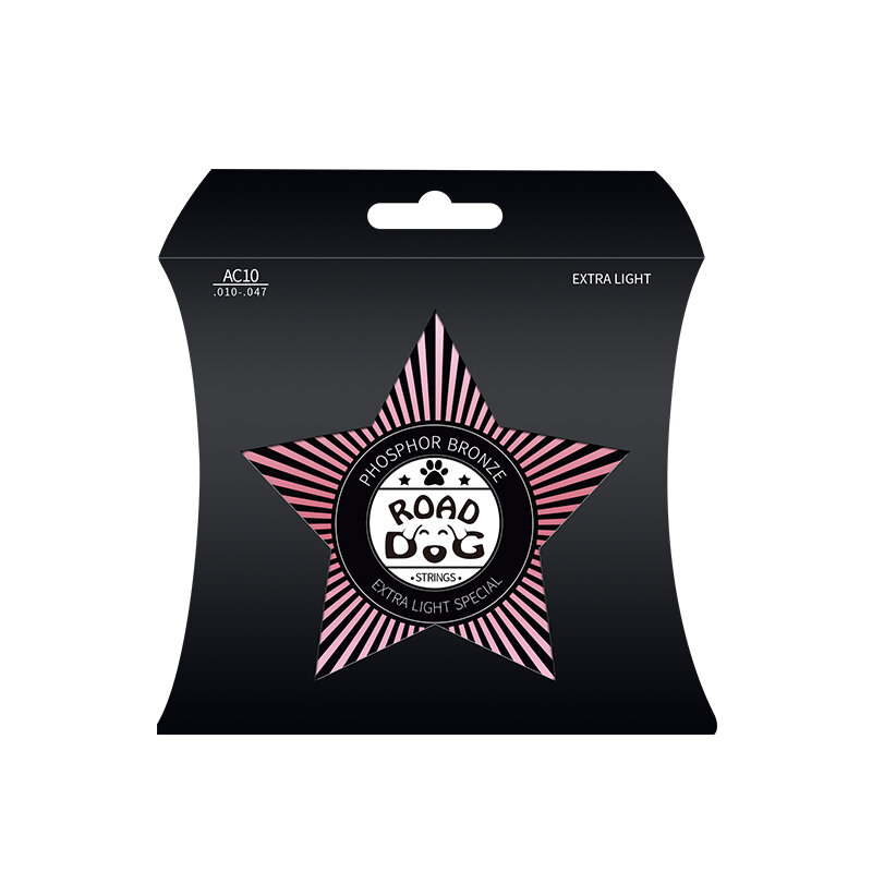 AC10-Road-Dog Комплект струн для акустической гитары, фосфорная бронза, 10-47, Road Dog