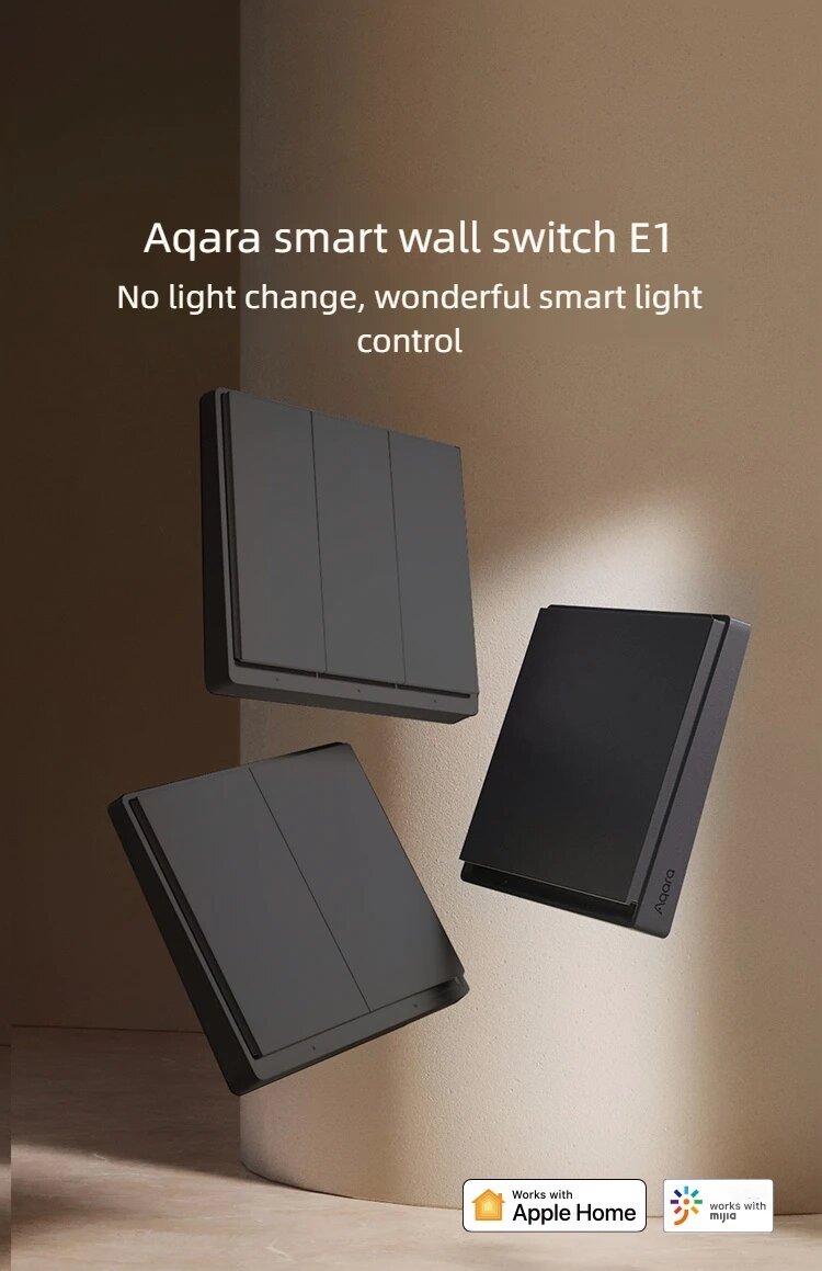 Aqara E1 выключатель 2key With Neutral, Grey