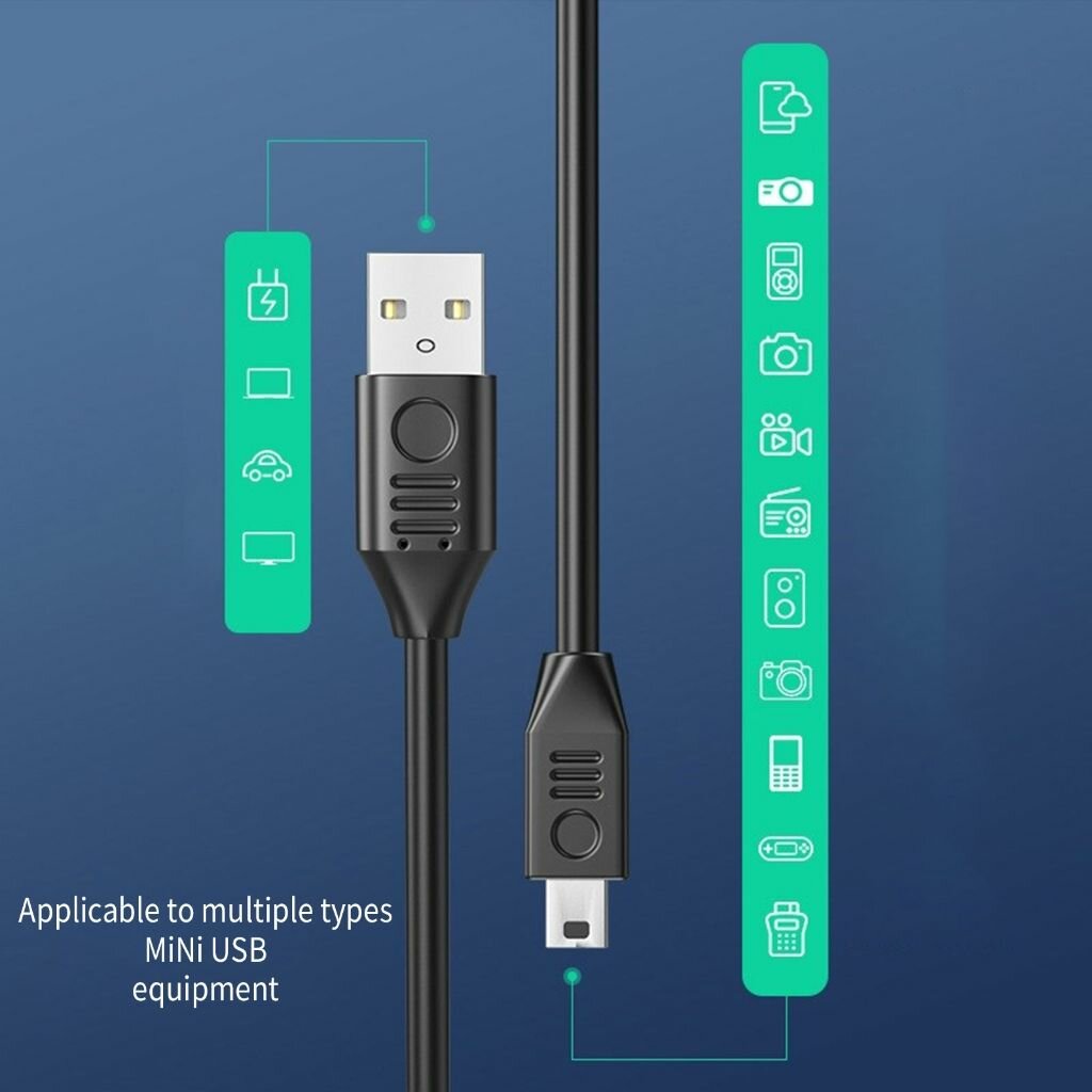 Кабель Mini USB для передачи данных USB2.0, 15cm - Вниз