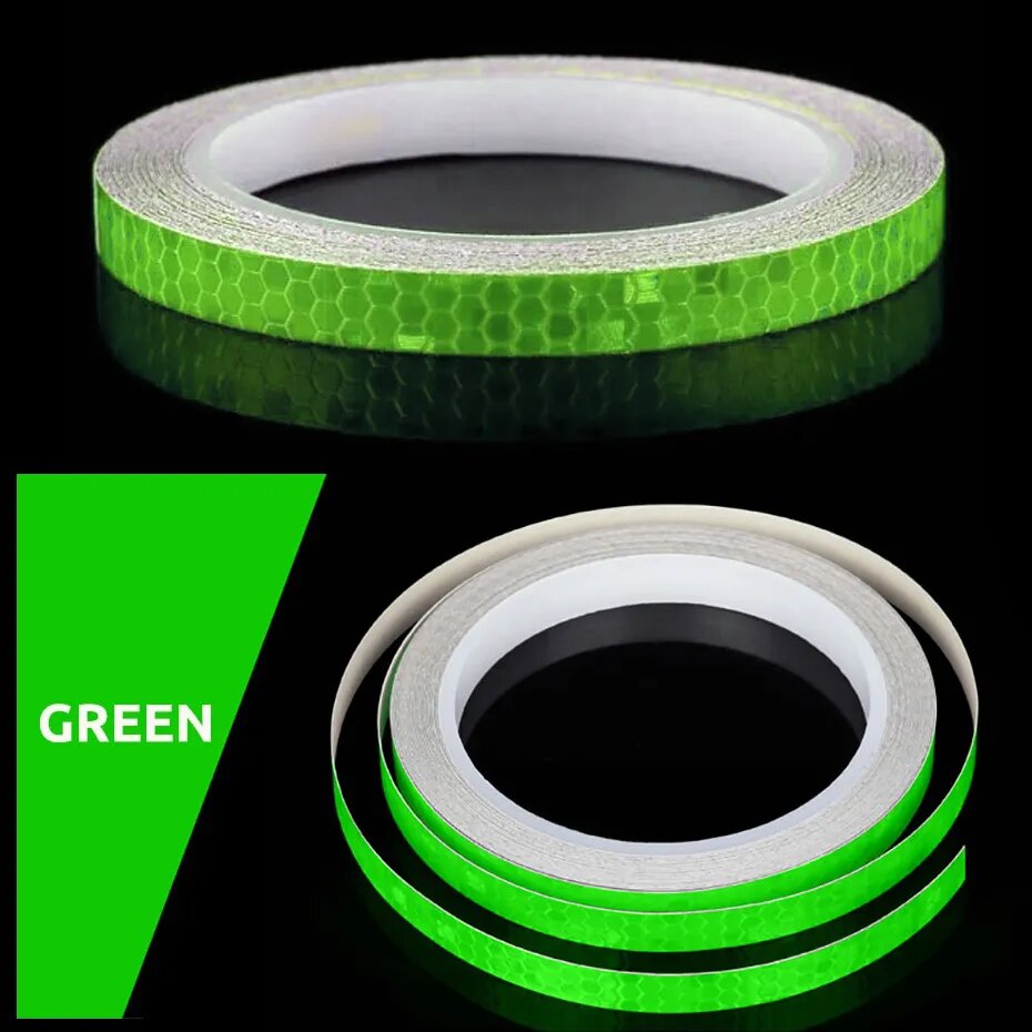 Наклейка светоотражающая лента на колесный диск мотоцикла для автомобильного стайлинга, зеленая