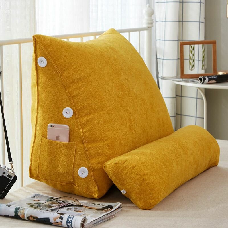 Треугольные подушки, корейский бархат,45*22*50 см с подголовником