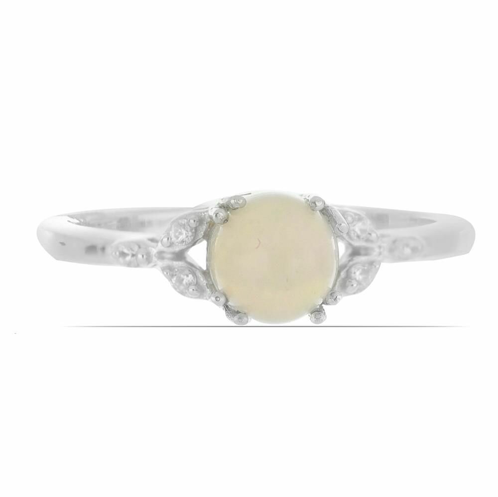 Кольцо, серебро, 925 проба, родирование, опал, циркон