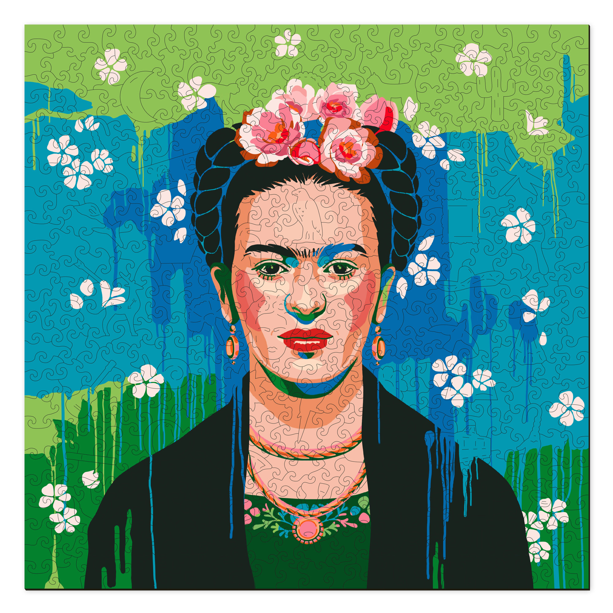 Деревянные пазлы для детей и взрослых/Фрида Кало/подарочный набор/головоломка/игра