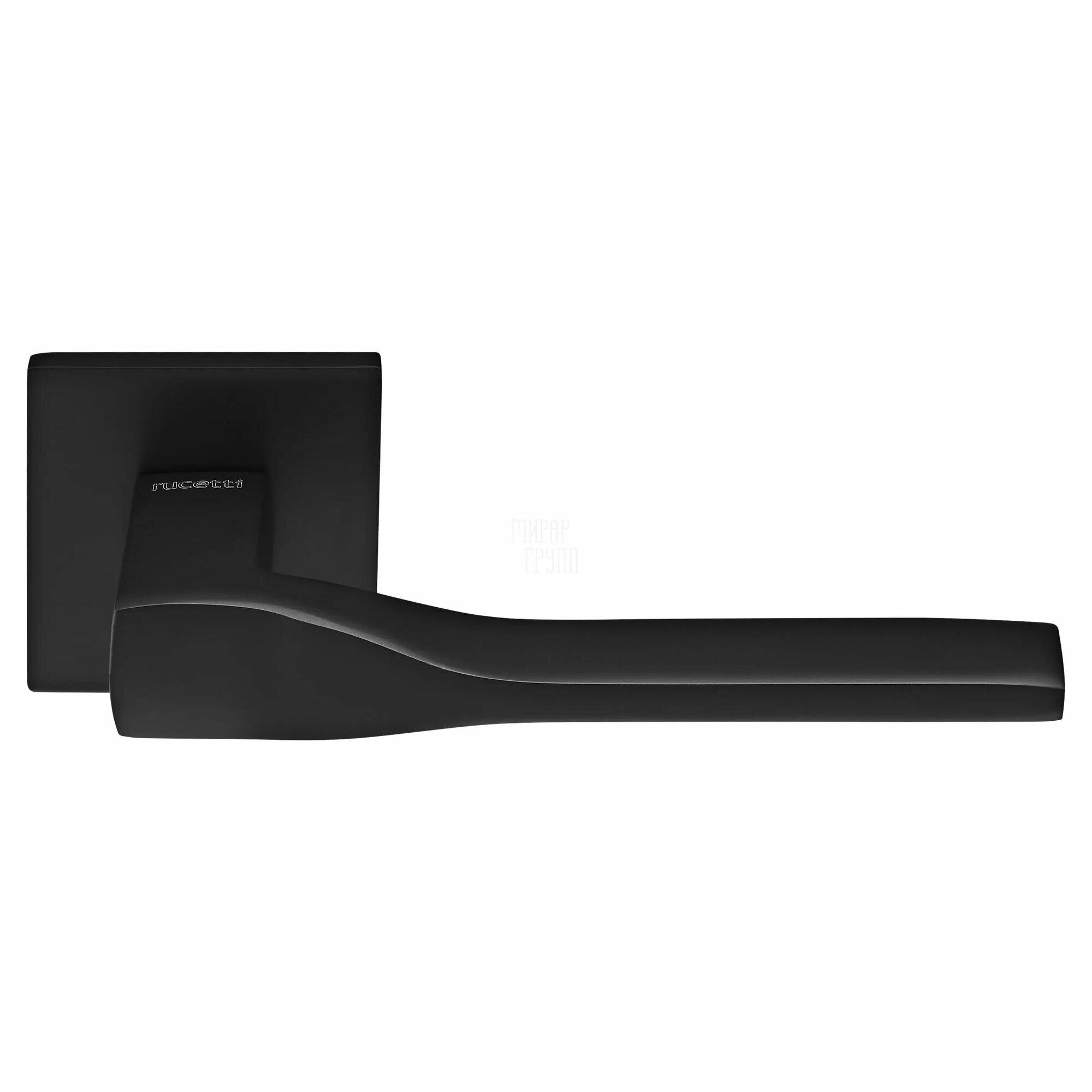 Дверная ручка на квадратной розетке RUCETTI RAP 27 SLIM-S черный