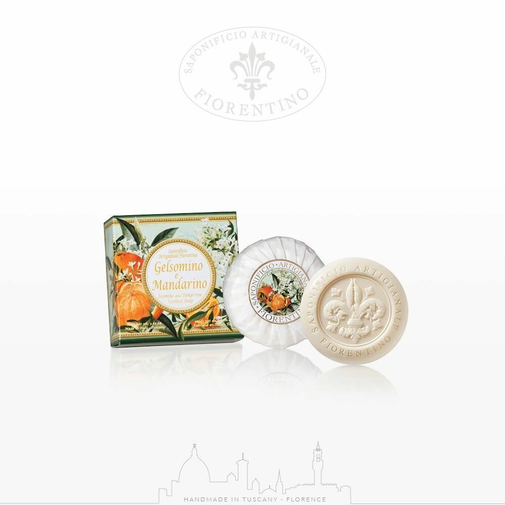 Жасмин и Мандарин - GELSOMINO e MANDARINO Мыло в подарочной коробке от SAF 100 г
