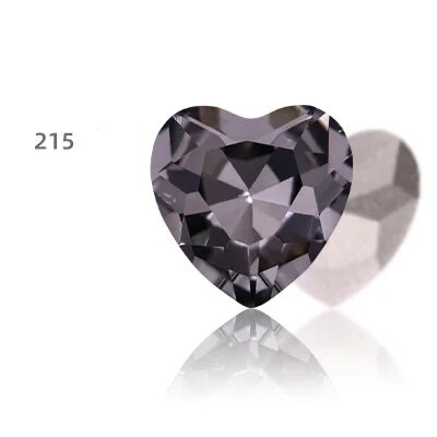 Стразы сердце YICHUAN, 8 мм, Black Diamond, 10 шт