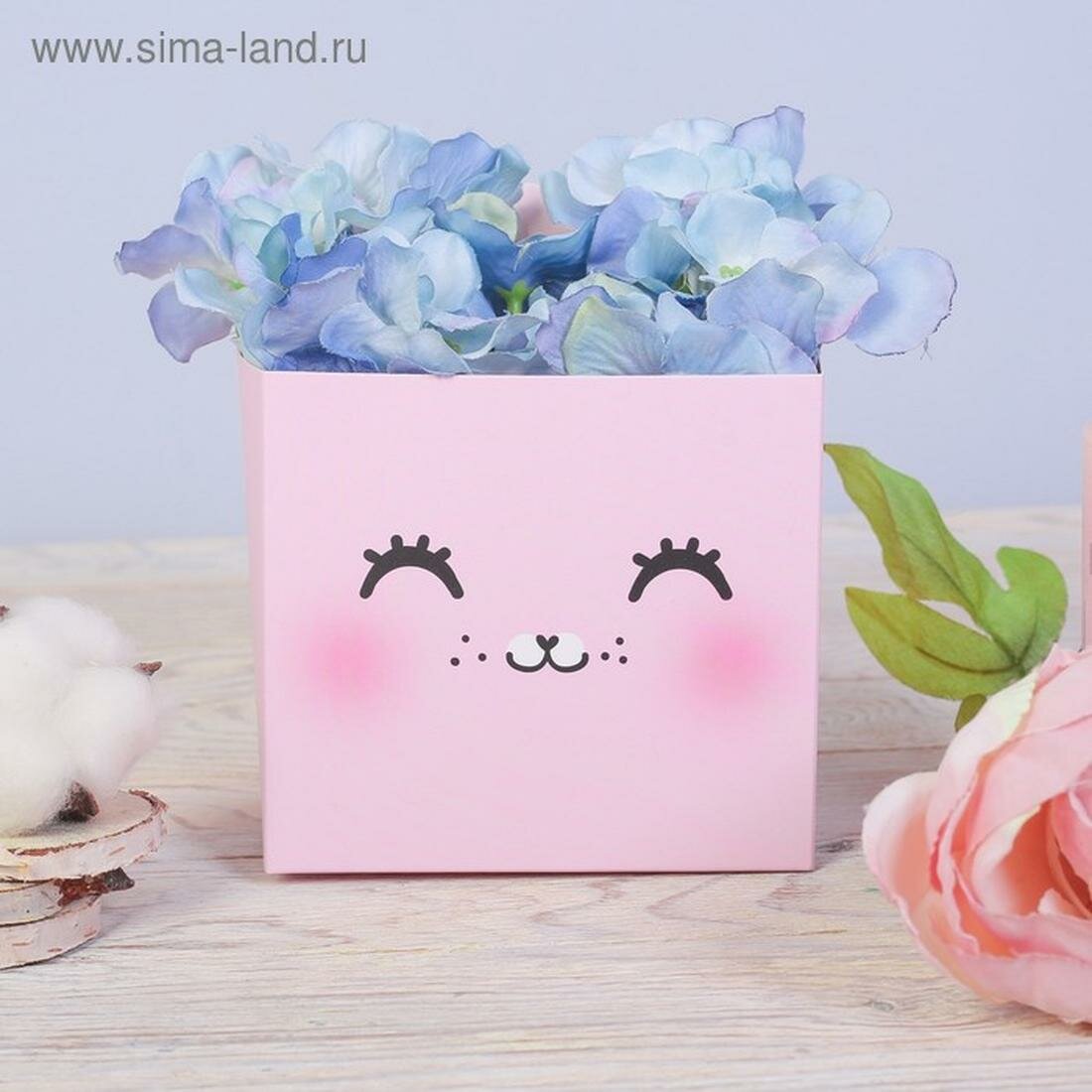 Дарите Счастье Коробки для мини букетов "Котик", 12 × 20 × 10 см
