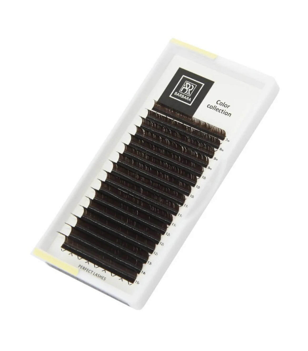 Barbara Ресницы Dark chocolate (brown) L+ 0.10 MIX 8-15 mm