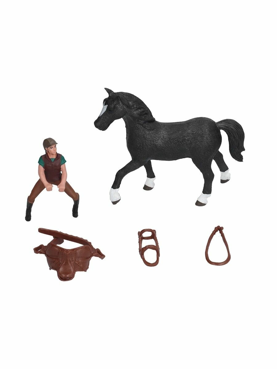 Детская игрушка-фигурка лошади-родео, модель зеленого всадника, имитация поездки на ферме, подарок для детей, украшение на день рождения, забавная развивающая игрушка