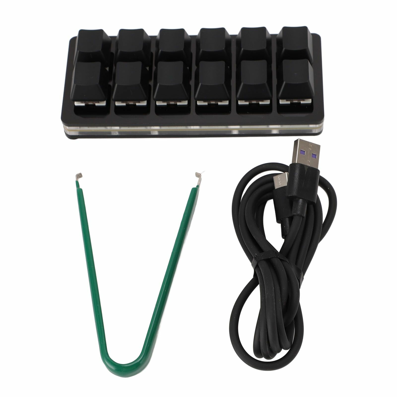 12-клавишная программируемая игровая клавиатура USB-C, проводная, с RGB-подсветкой, небольшой механический красный переключатель для ПК