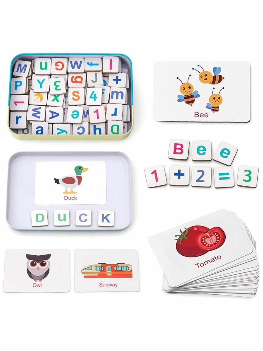 Деревянные магнитные буквы и цифры ABC.