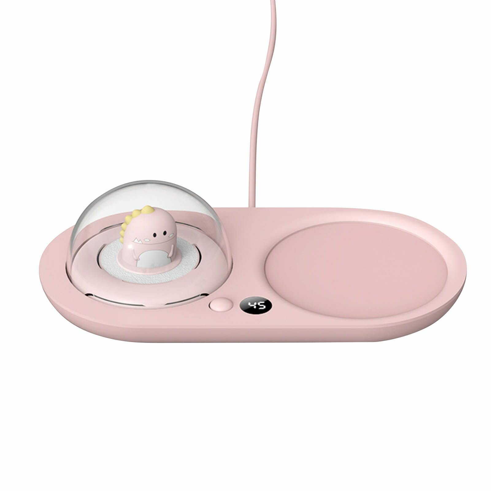 Розовая электрическая грелка для кружек, быстрый нагрев, безопасная постоянная температура с диффузором аромата для чая, кофе и молока