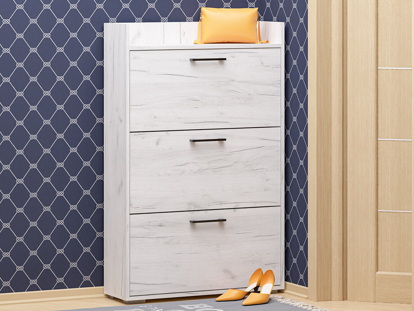 Обувница МК "Пирамида" ОБ-3, с 3 отделениями, цвет крафт светлый