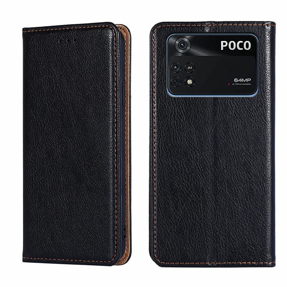 Чехол-книжка MyPads для Xiaomi Poco M4 Pro / Поко М4 Про (черный)