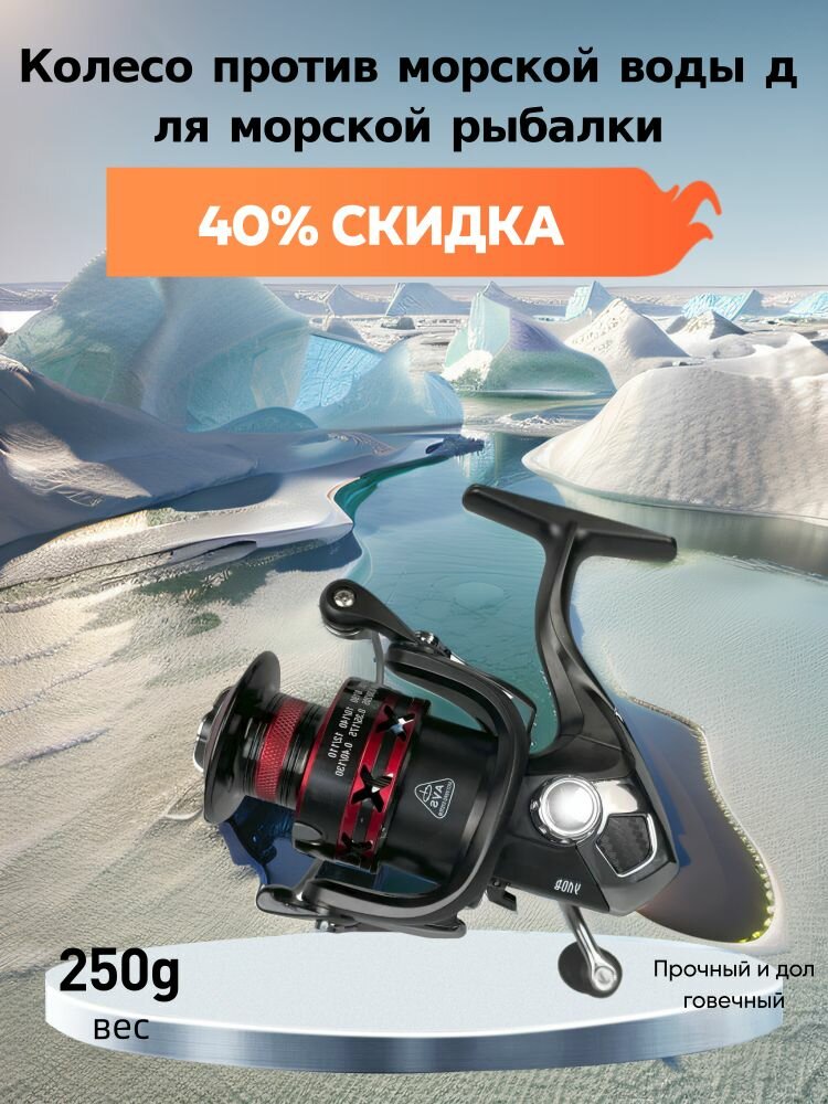 Катушка рыболовная улов 3000, 12+1 для спиннинга, удочки, удилища, фидера, черная(3000,12+1, С двух сторон)