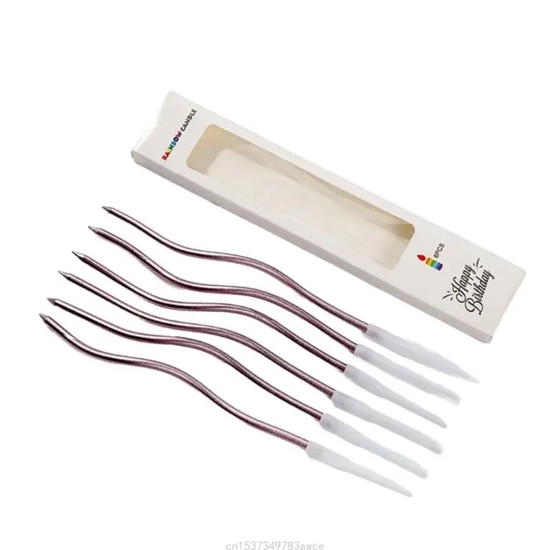 Золотые фигурки для торта 6 шт Белый, Gold plated pink