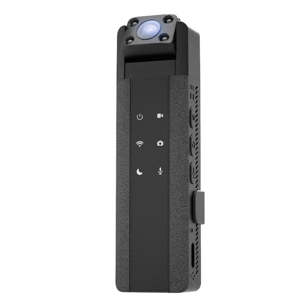 Камера 2K Wifi Наружная Спортивная Камера Видеорегистратор Заспись Звука Встреч Портативная Камера Ночной Видимости Миниатюрный Камкордер Черный Пластик Батарея 3.7V 1000mAh Размер изделия 102*30*19мм В комплект входят: 1 Камера, 1 Задняя Крепление, 1