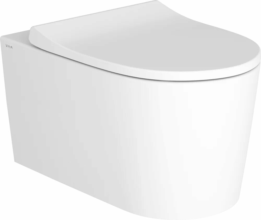 Унитаз подвесной VitrA Nest QuantumFlush 7870B403-0075 с микролифтом, безободковый, без бачка, фарфоровый, белый, овальный
