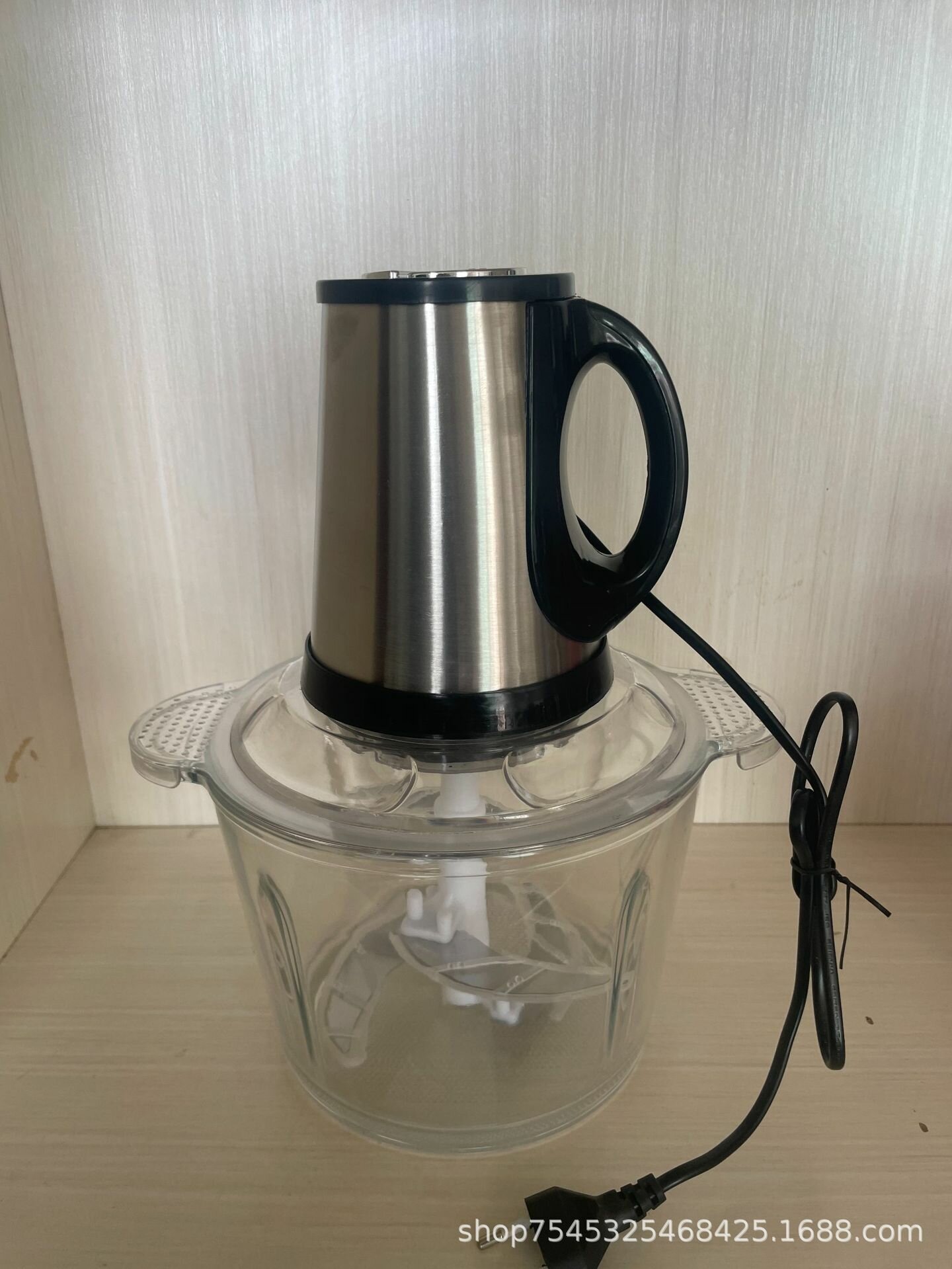 Блендер кухонный для овощей, чоппер для овощей электрический, металлическая чаща, стекло, 3 л