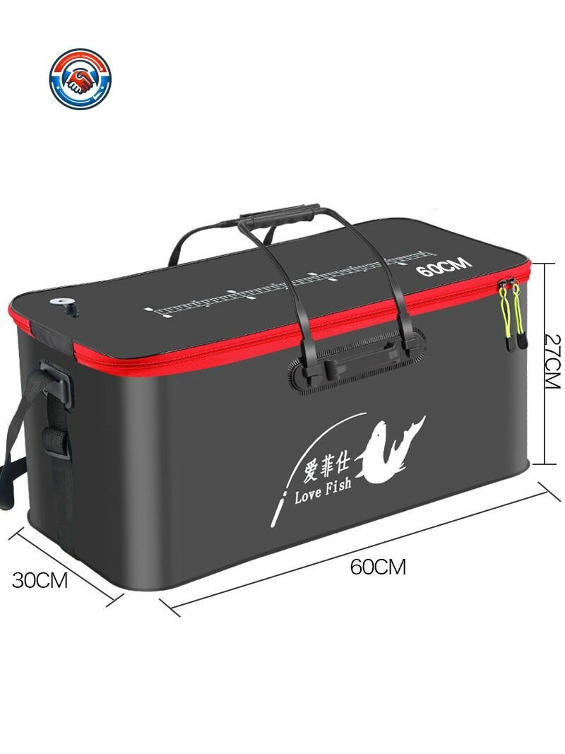 Ведро-сумка для рыбалки, складное водонепроницаемое ведро-контейнер для прикормки, хранения рыбы и снастей, удобная переноска на летнюю и зимнюю рыбалку