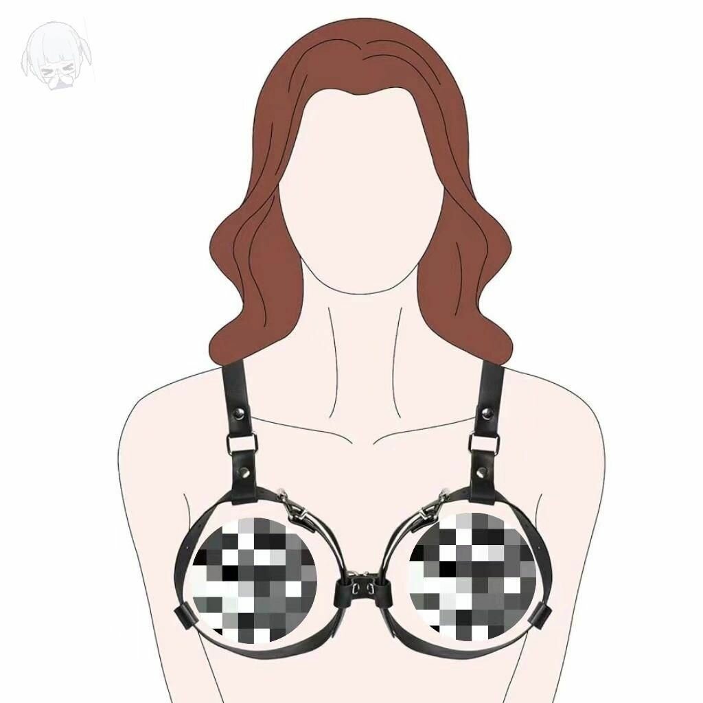 Кожаный нагрудный ремень, связывание груди, сексуальное женское белье, черный