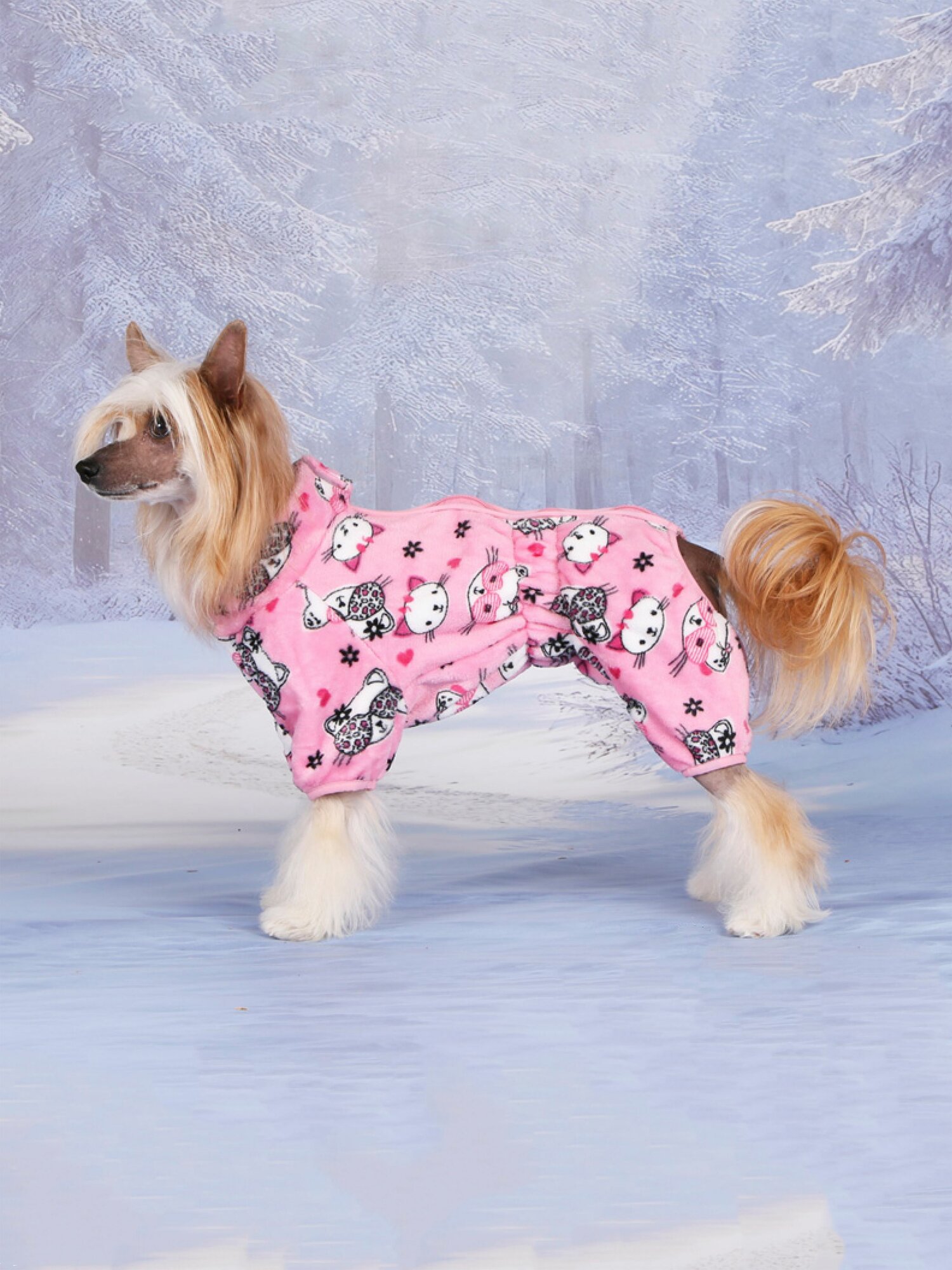 Плюшевый комбинезон для собак девочек мелких и средних пород