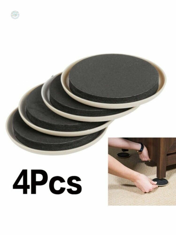 Коврики для легкого скольжения мебели, круглые EVA-накладки под ножки, набор из 4 шт, защита пола и ковра, простота в использовании, повторное применение