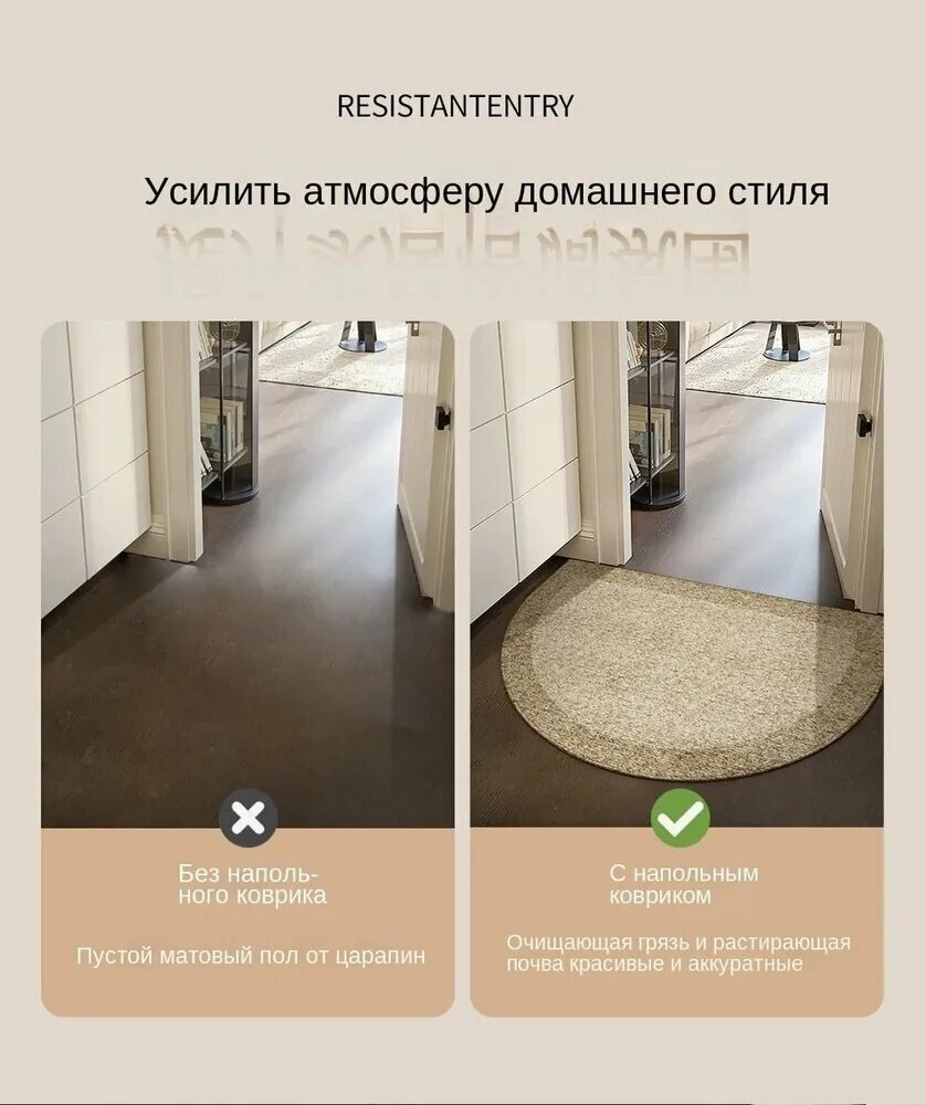 Коврик придверный антигрязевой из полипропилена с резиновой основой 50×80 см, толщина 11 мм, для дома и офиса — фото 1