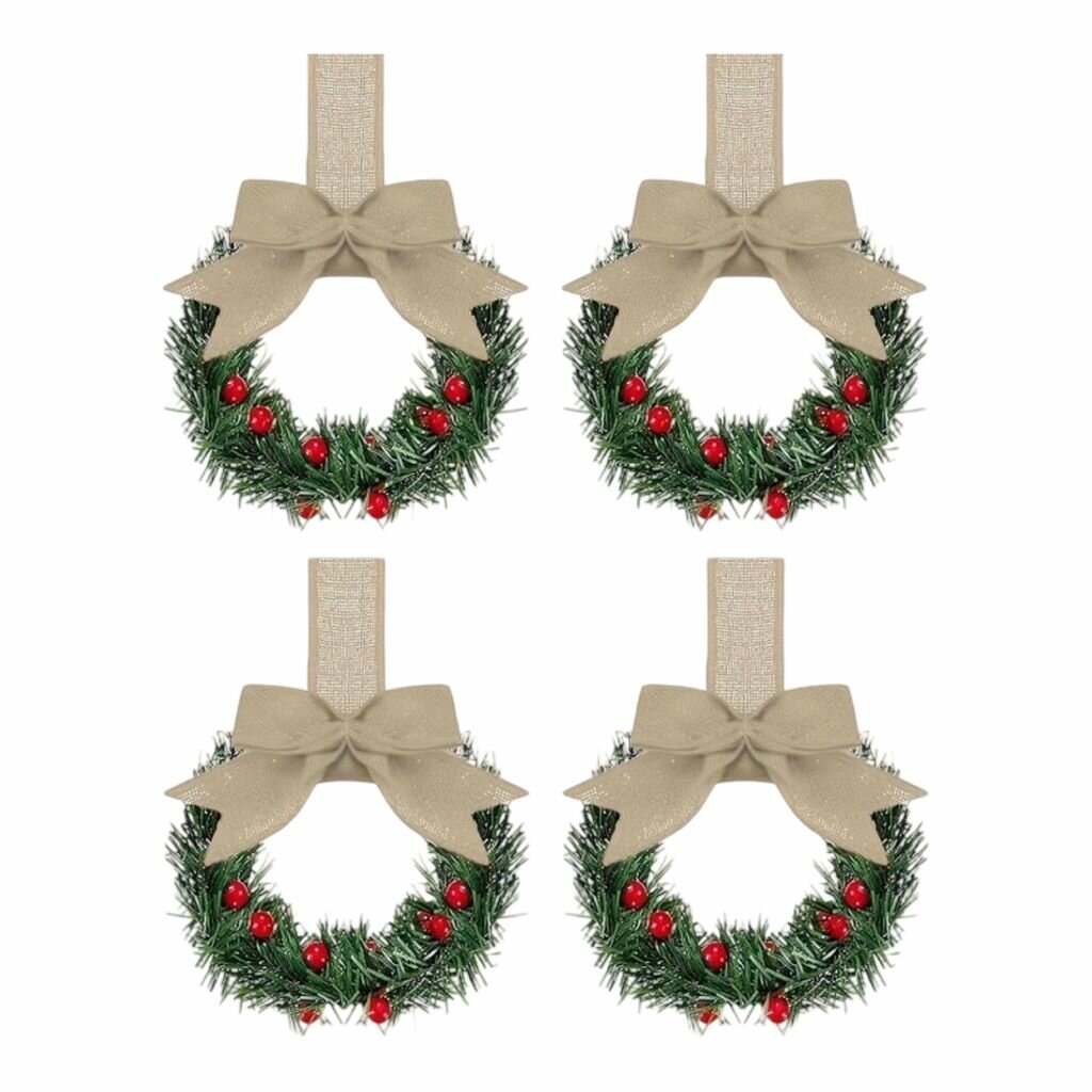 Кольцо для подвешивания в шкафу с бант-лентой-светло-желтое-набор из 4 штук