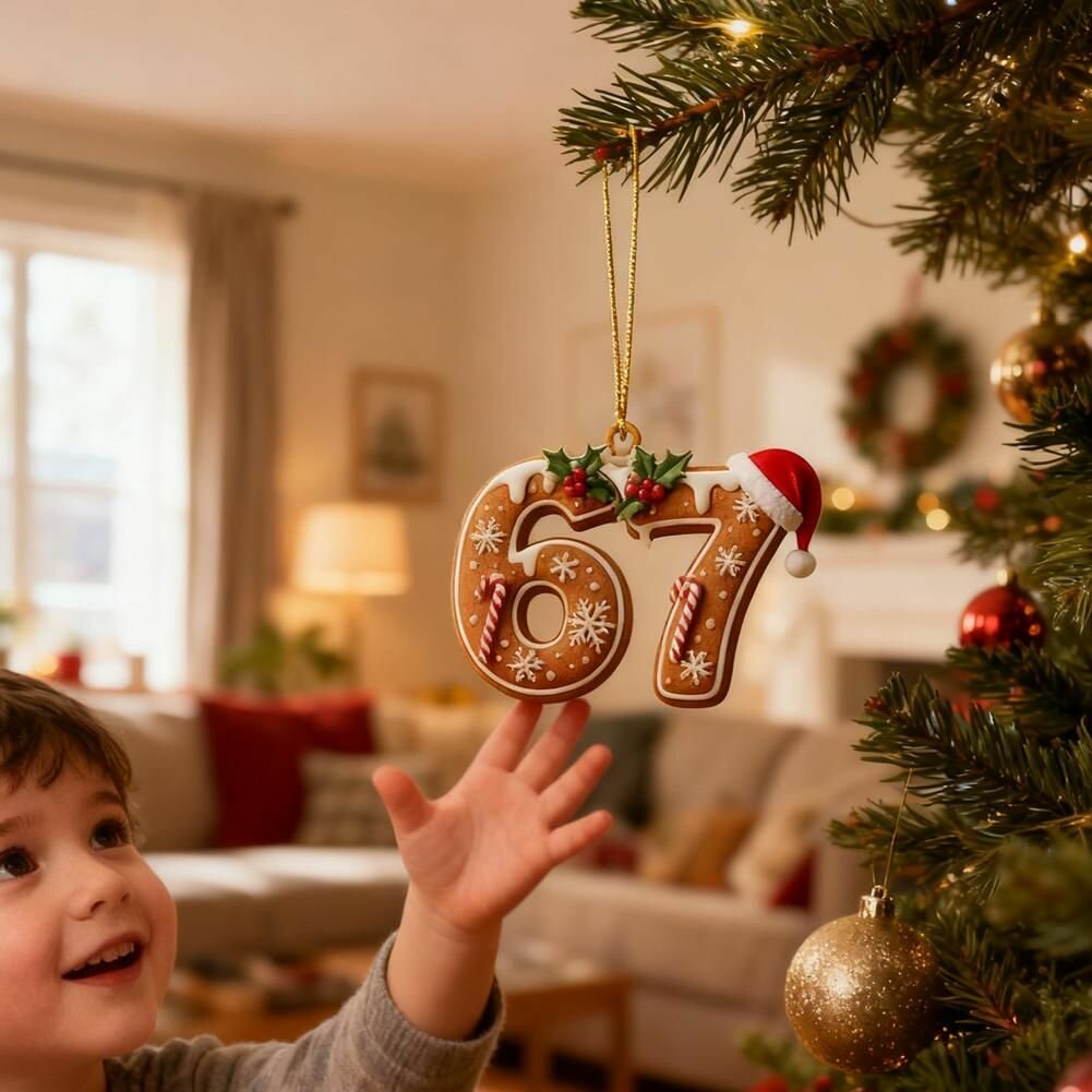 Рождественские украшения Санта-Клаус говорит цифрой шесть или семь