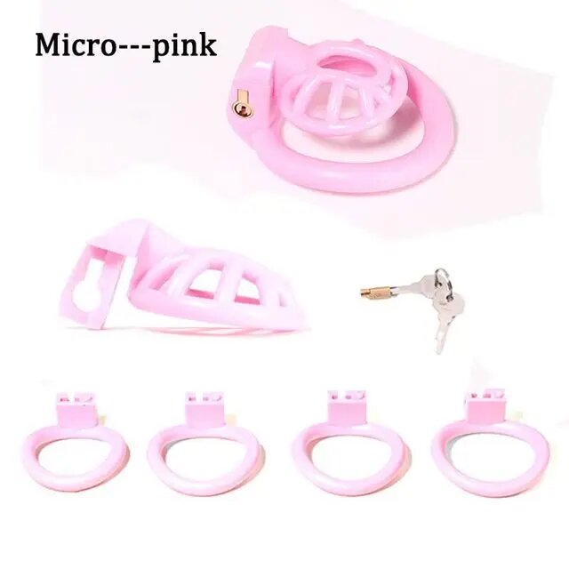 Innie/Micro/Stub клетка целомудрия для секса Сисси секс-игрушки 4 размера кольца на пенис Pink Micro